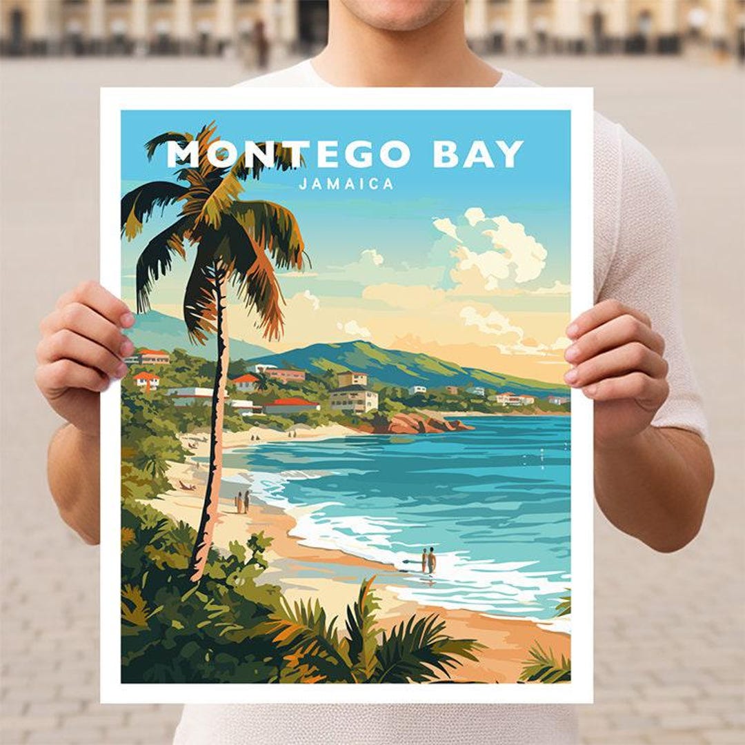 Montego Bay Jamaica Travel Wall Art Poster Print - Etsy