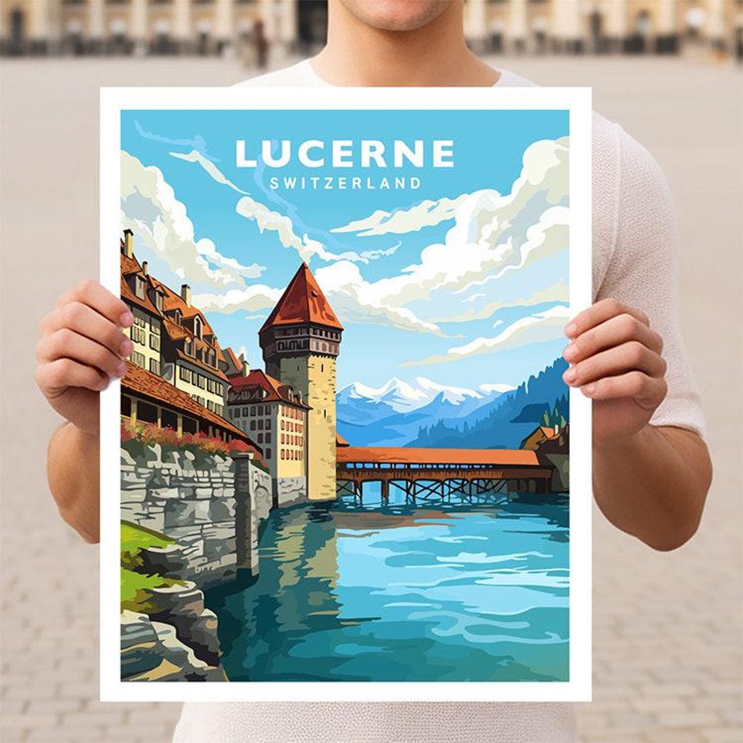 Lucerne Switzerland Travel Wall Art Poster Print - Etsy