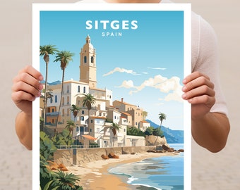 Sitges, Spain Holiday Poster - Etsy