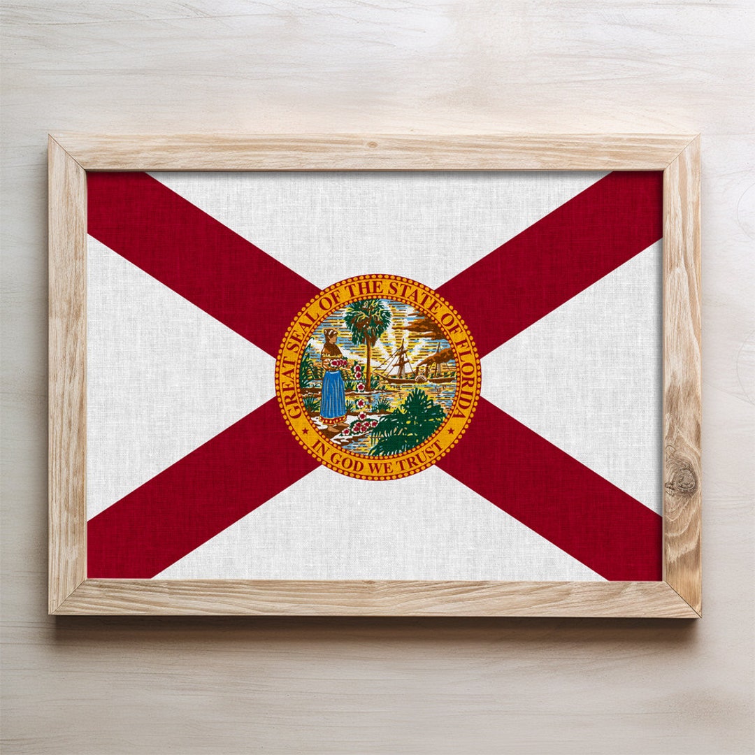 Florida Floridian Flag Travel Wall Art Poster Print - Etsy