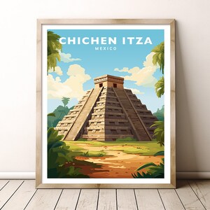 Chichen Itza Mexico Mayan Ruins Travel Wall Art Poster Print - Etsy