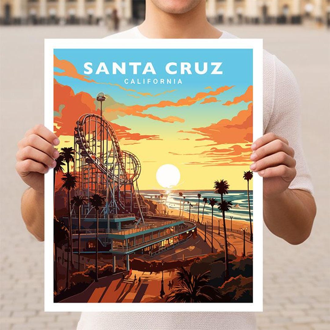 Santa Cruz California Travel Wall Art Poster Print - Etsy