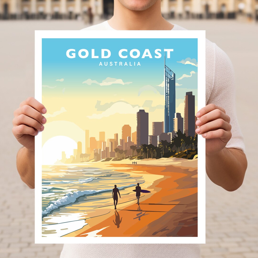 Gold Coast Australia Travel Wall Art Poster Print - Etsy