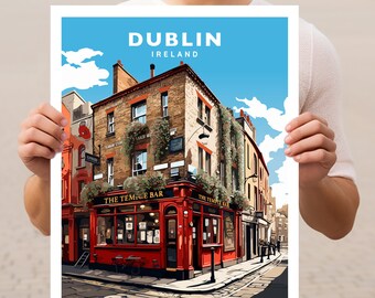 Dublin Ireland Art Print Dublin Skyline Print Dublin Art - Etsy