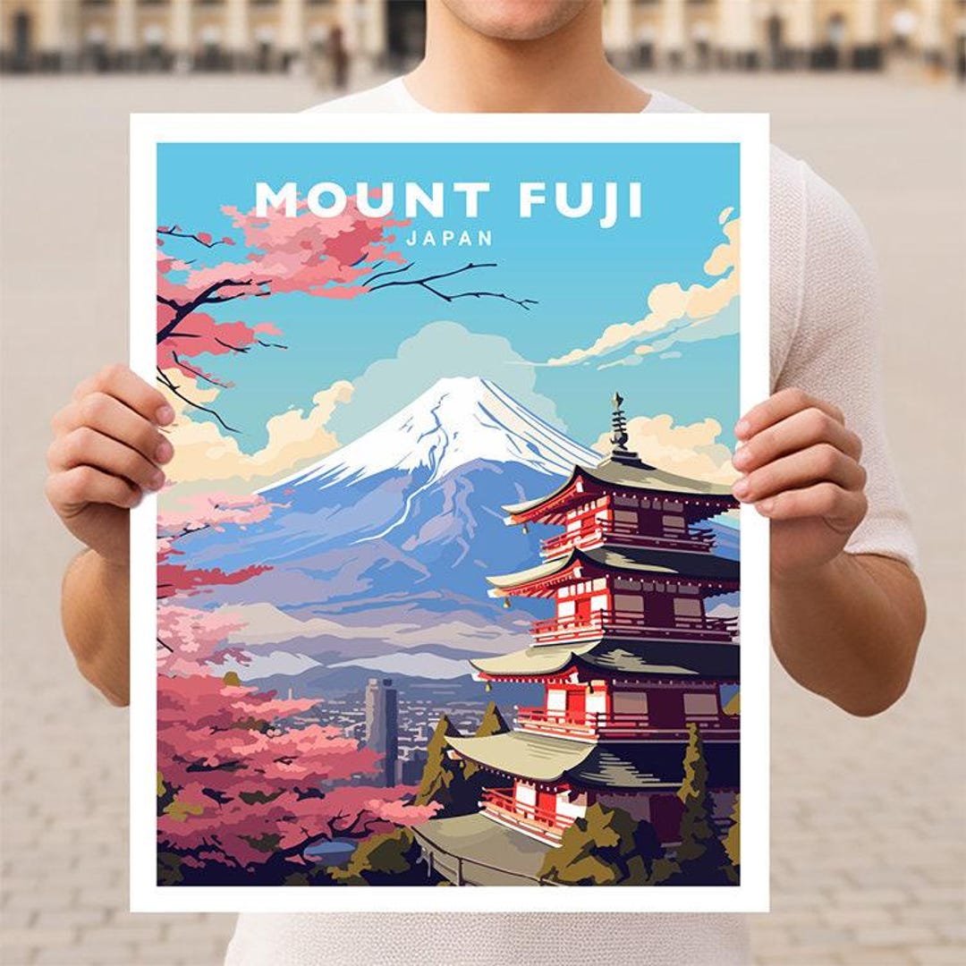 Mount Fuji Japan Travel Wall Art Poster Print - Etsy