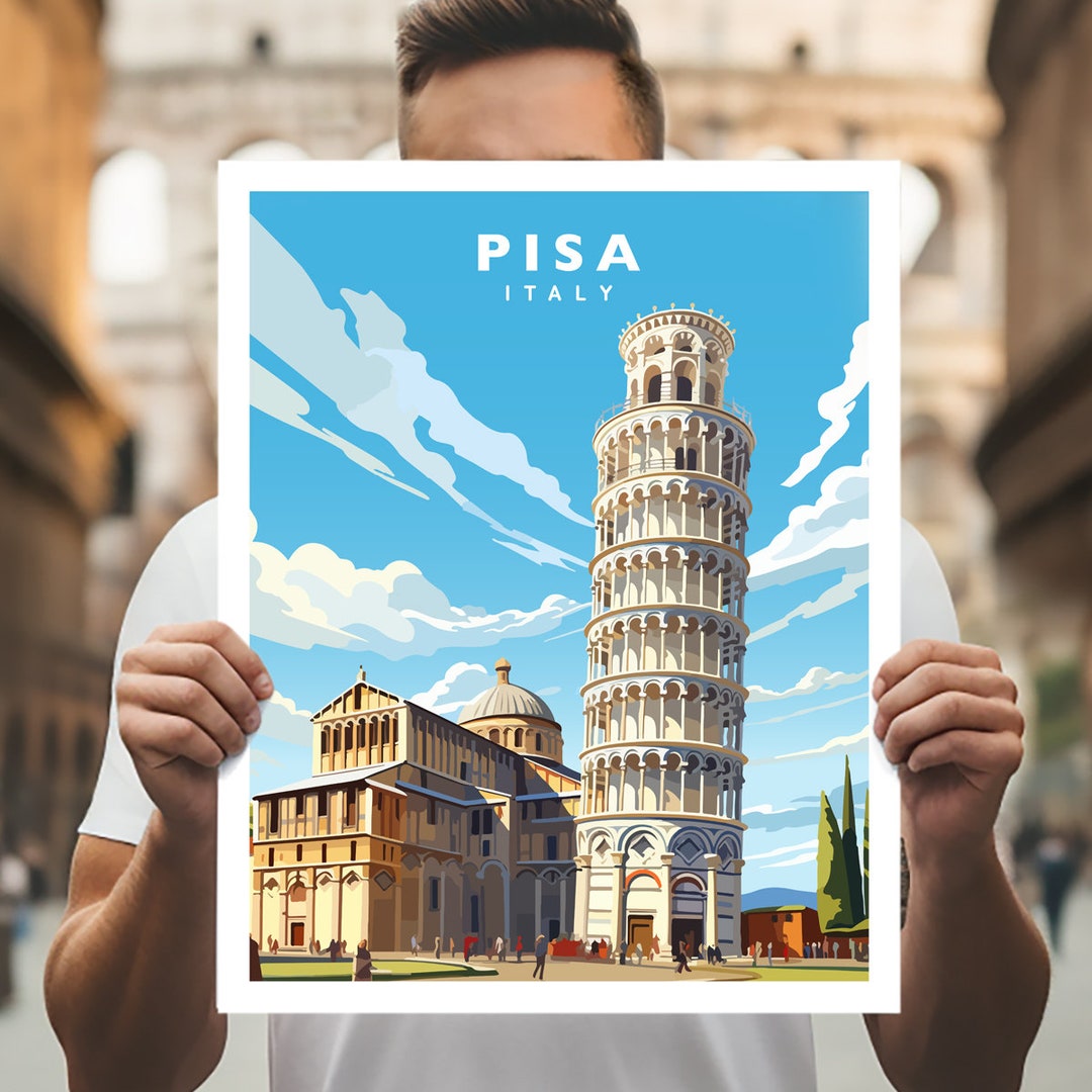 Pisa Italy Leaning Tower of Pisa Travel Wall Art Poster Print - Etsy