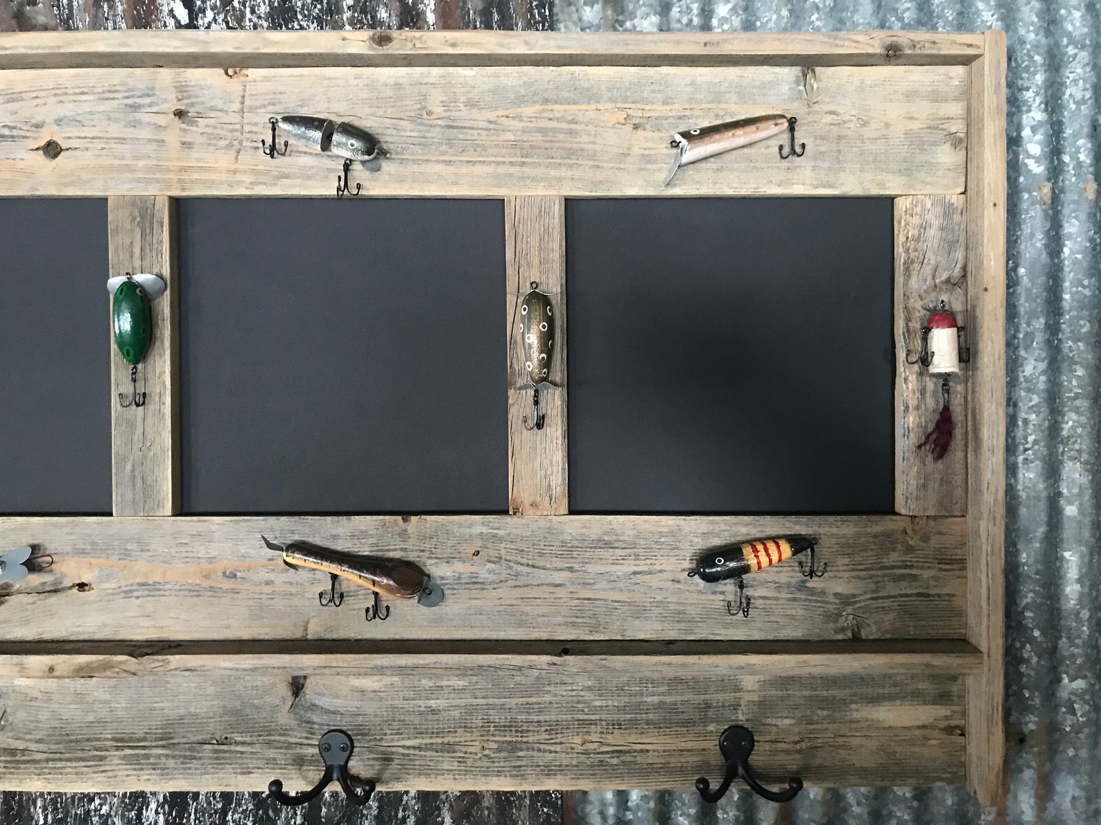 Rustic Fishing Frame, Fish Frame, Gift for Fisherman, Rustic Lure Frame ...