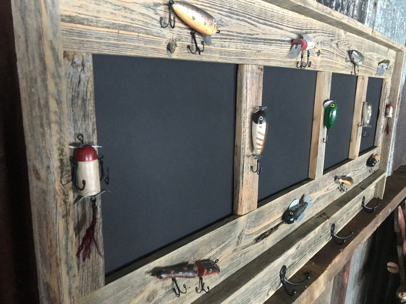 Rustic Fishing Frame, Fish Frame, Gift for Fisherman, Rustic Lure Frame ...