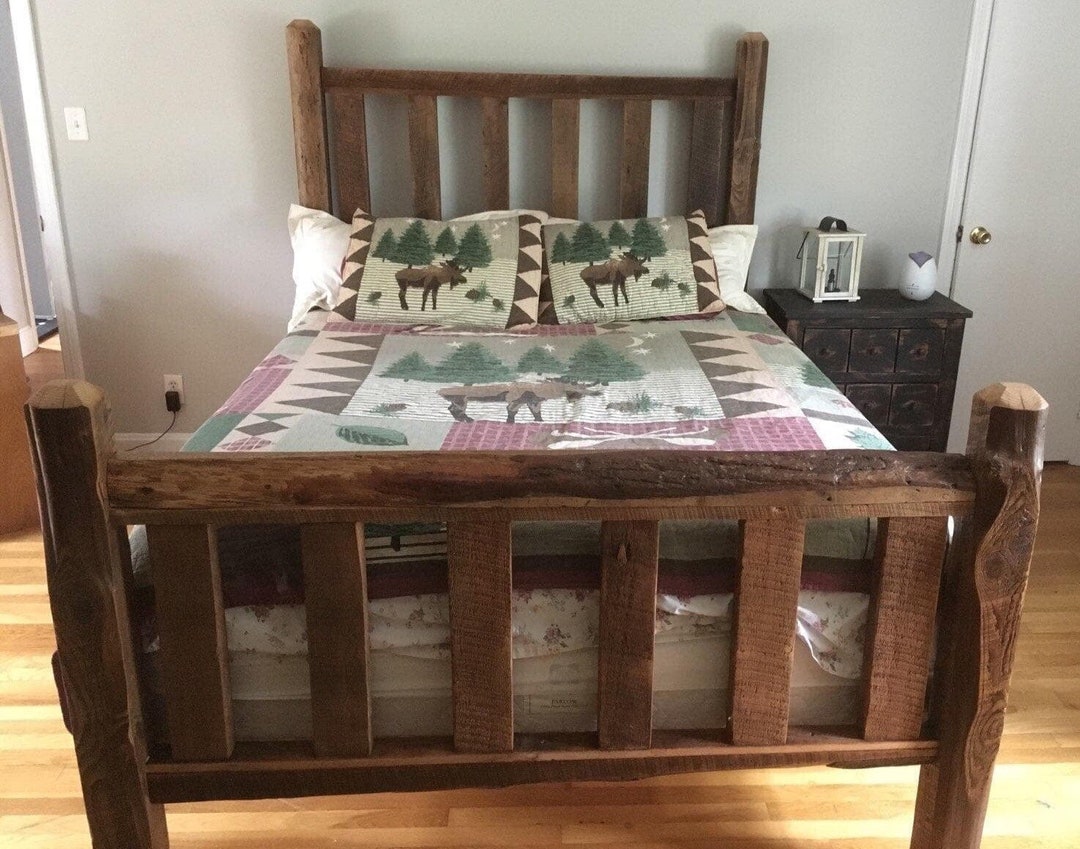 Reclaimed Rustic Barnwood Bed Reclaimed Distressed Rustic - Etsy