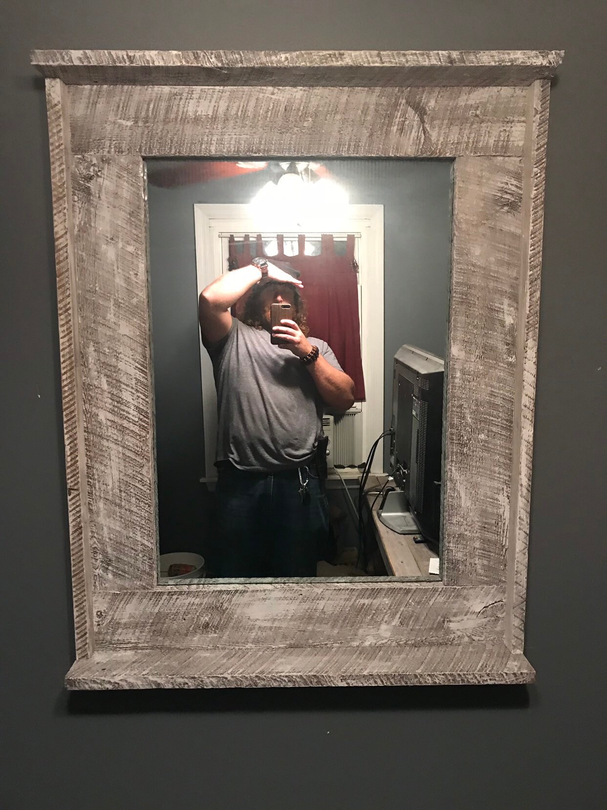 Farmhouse Mirror whitewashed Mirror Distressed Mirror | Etsy