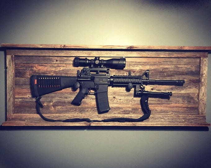 Rustic Gun Rack Reclaimed Wood Railroad Spike Gun Hanger | Etsy