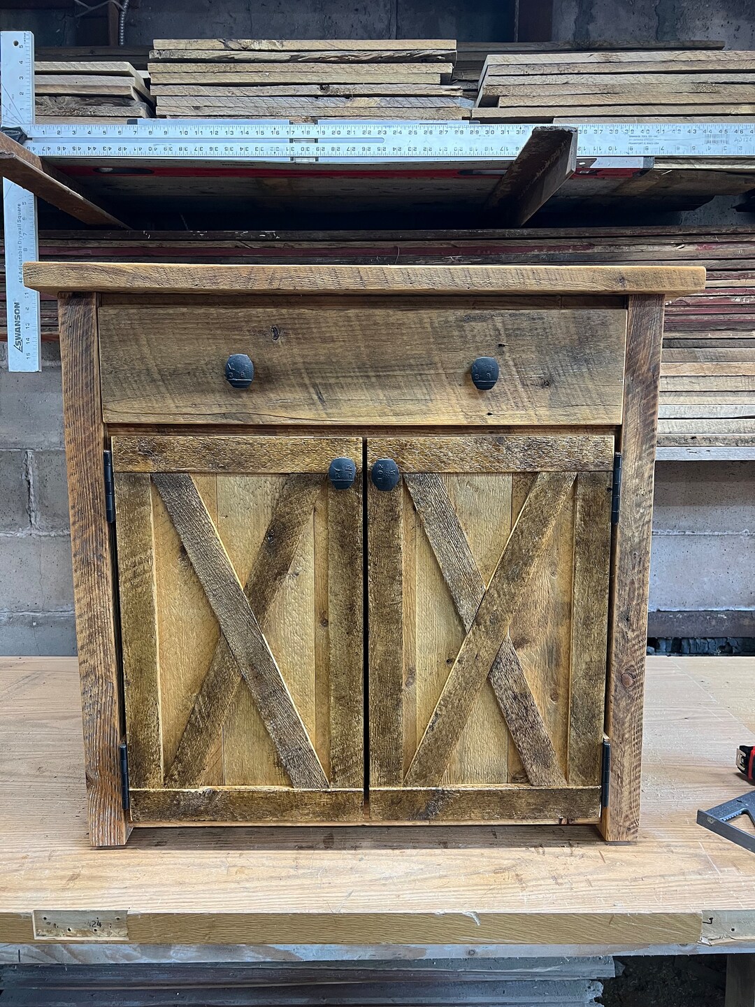 Reclaimed Rustic Barnwood Nightstand, Nightstands, Reclaimed Distressed ...