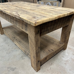 Rustic Distressed Barnwood Coffee Table, Reclaimed Barnwood Sofa Table ...