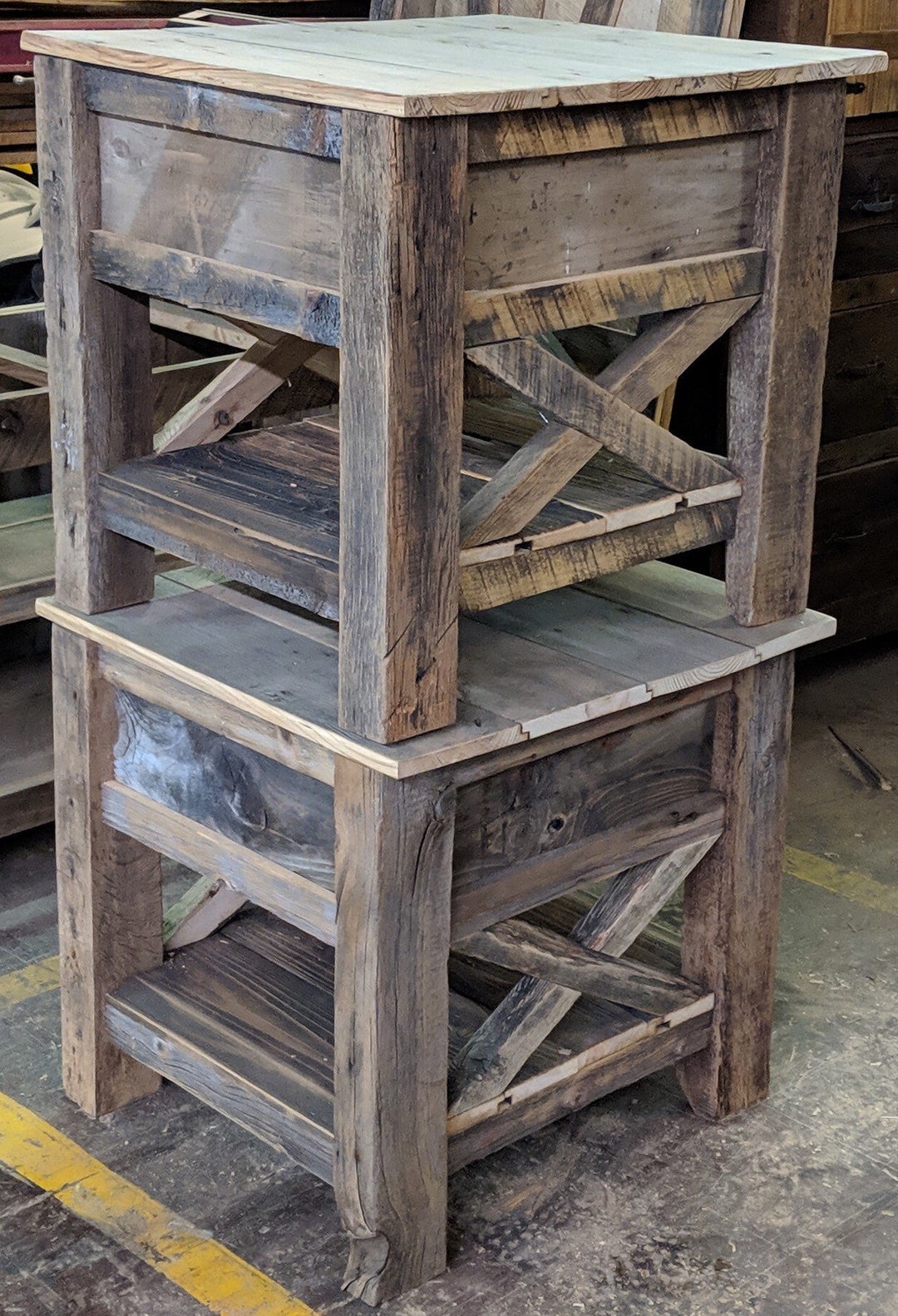 Reclaimed Barnwood Nightstand, Rustic Bedside Table - Etsy