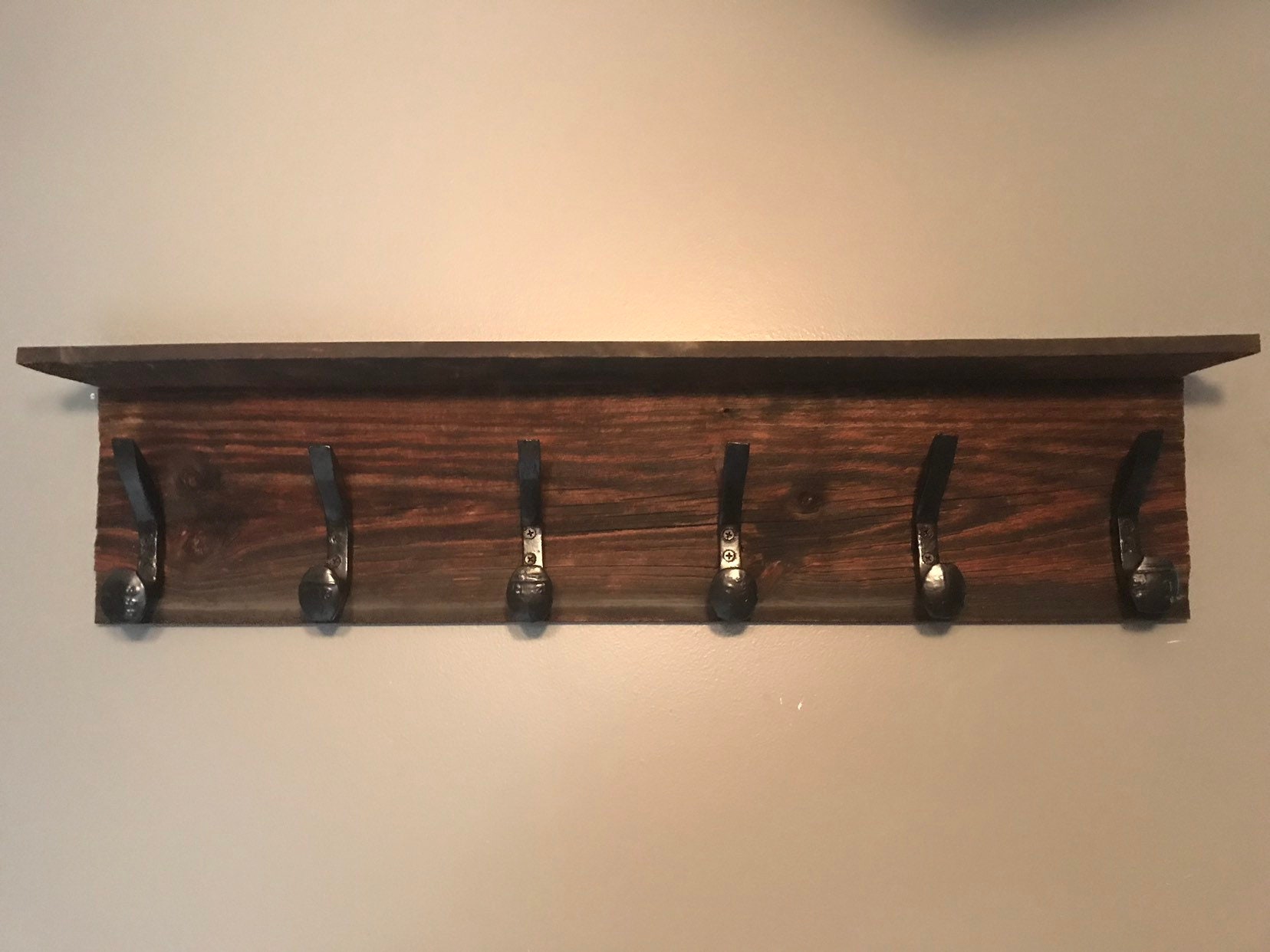 Railroad Spike Coat Rack Reclaimed Barnwood Coat Rack Rustic - Etsy