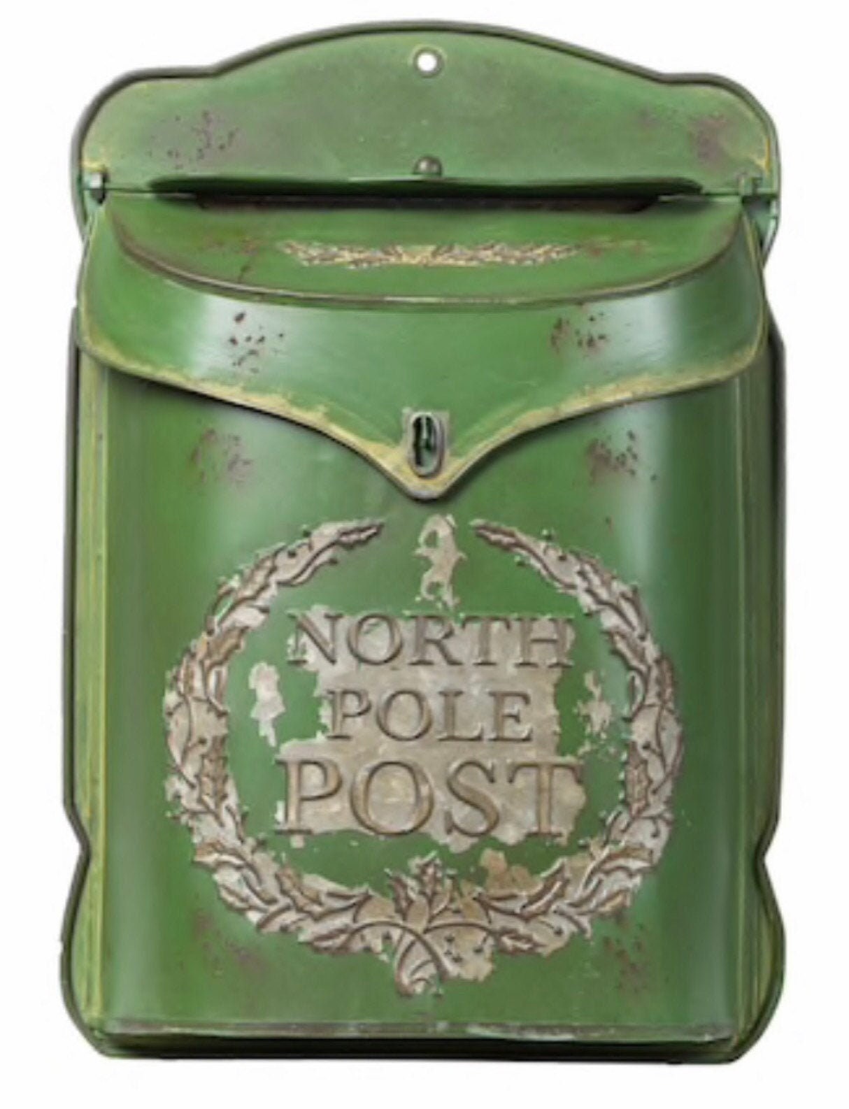 North Pole Post Box Rustic Display Mailbox Tin Display - Etsy