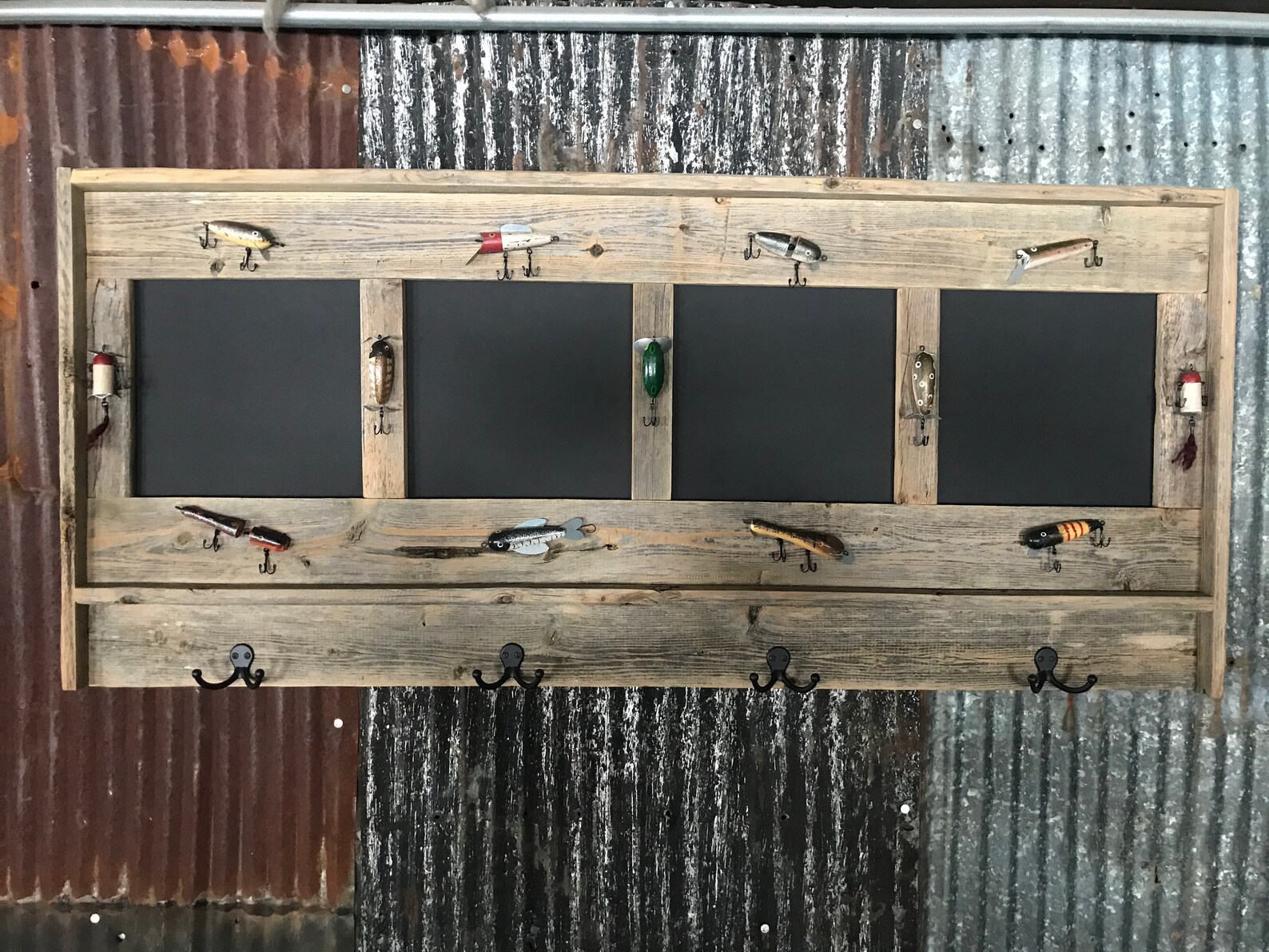 Rustic Fishing Frame, Fish Frame, Gift for Fisherman, Rustic Lure Frame ...