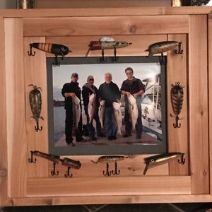 Rustic Lure Frame, Handmade Fish Lure, Folk Art Fish Lure, Rustic ...