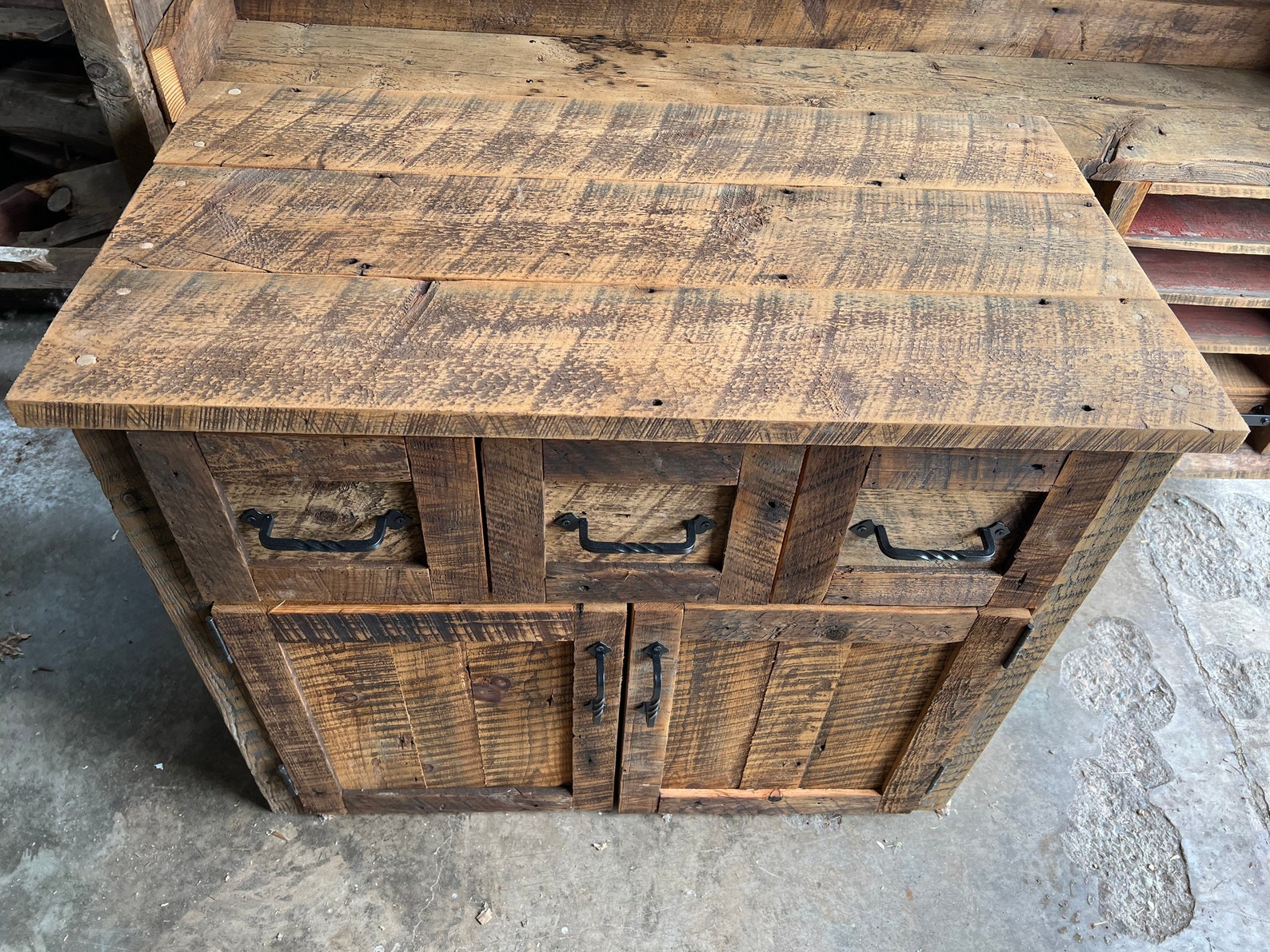 Reclaimed Rustic Barnwood Cabinet, Reclaimed Primitive Farmhouse Vanity ...