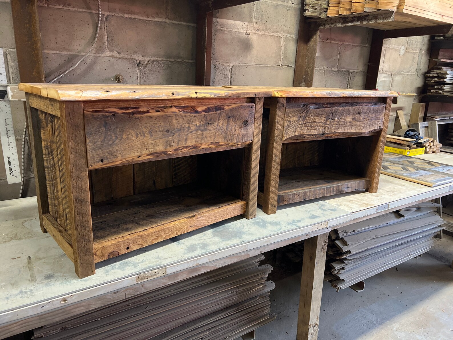 Reclaimed Rustic Barnwood Nightstand, Nightstands, Reclaimed Distressed ...