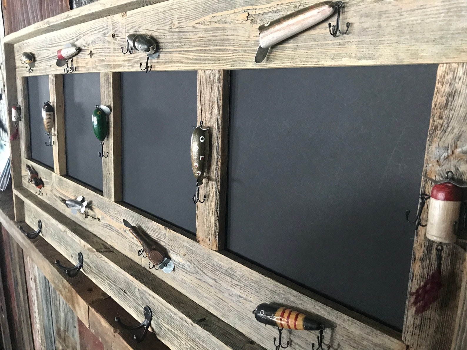 Rustic Fishing Frame, Fish Frame, Gift for Fisherman, Rustic Lure Frame ...