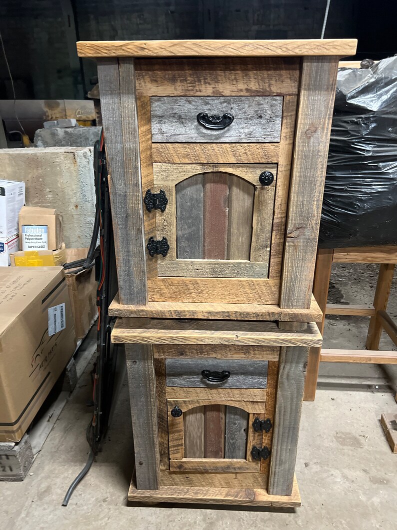 Reclaimed Barnwood Nightstand, Rustic Bedside Table, Bedroom Furniture ...