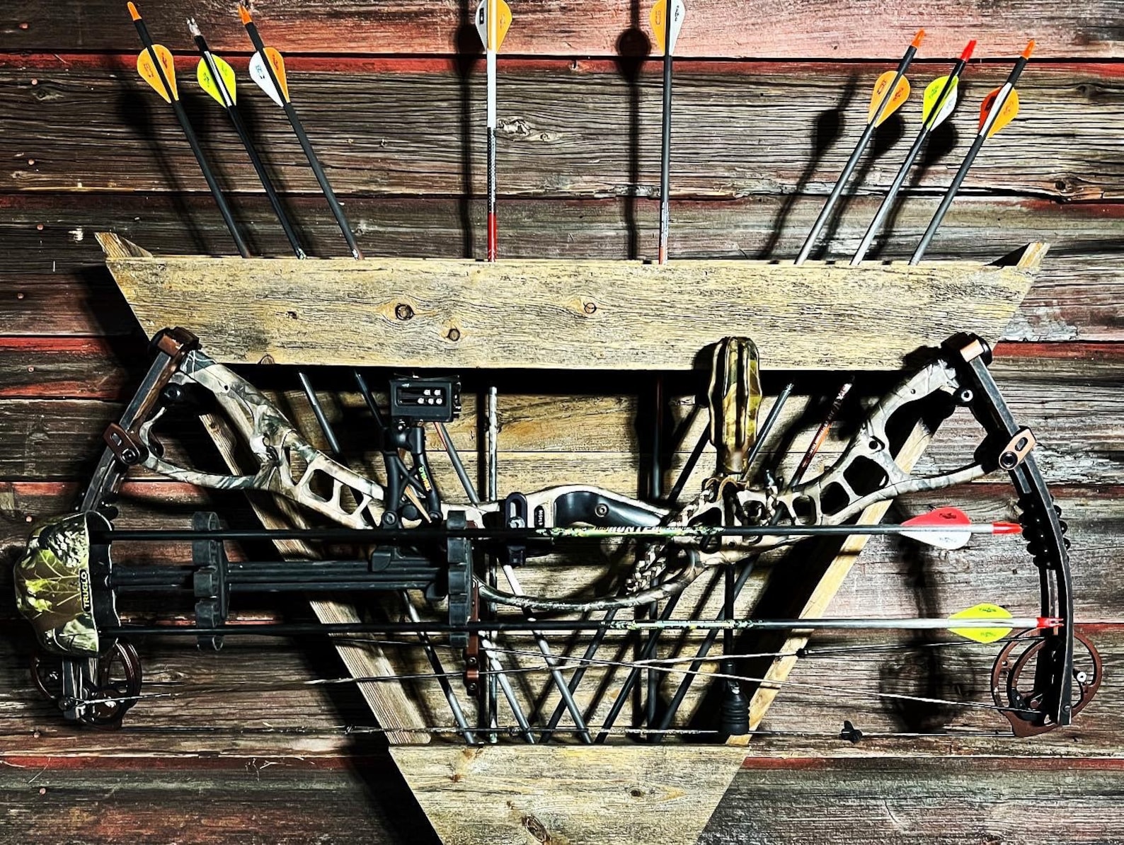 Rustic Reclaimed Weathered Wood Bow & Arrow Display Rack - Etsy