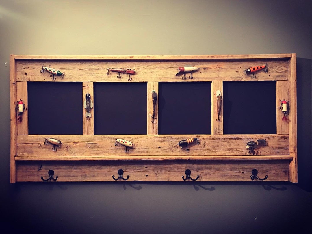 Rustic Fishing Frame, Fish Frame, Gift for Fisherman, Rustic Lure Frame ...