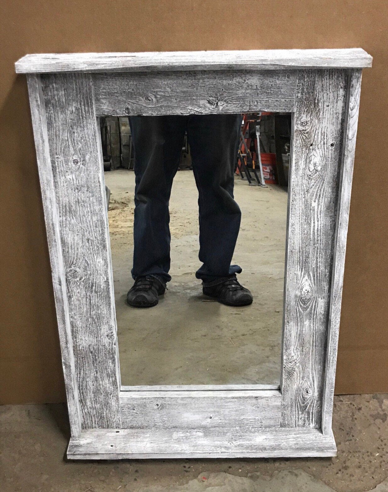 Farmhouse Mirror, Whitewashed Mirror, Distressed Mirror, Reclaimed ...