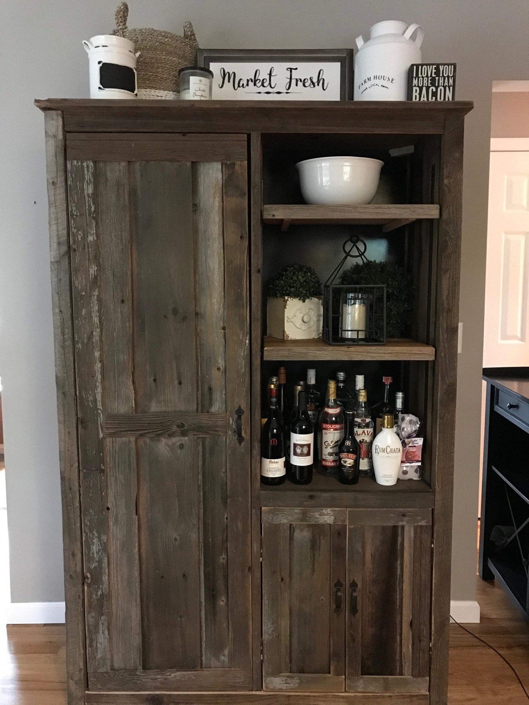 Reclaimed Rustic Barnwood Pantry Hutch Cabinet Reclaimed Rustic Barnwood Pantry Hutch Reclaimed Rustic Barnwood Hutch Cabinet Etsy