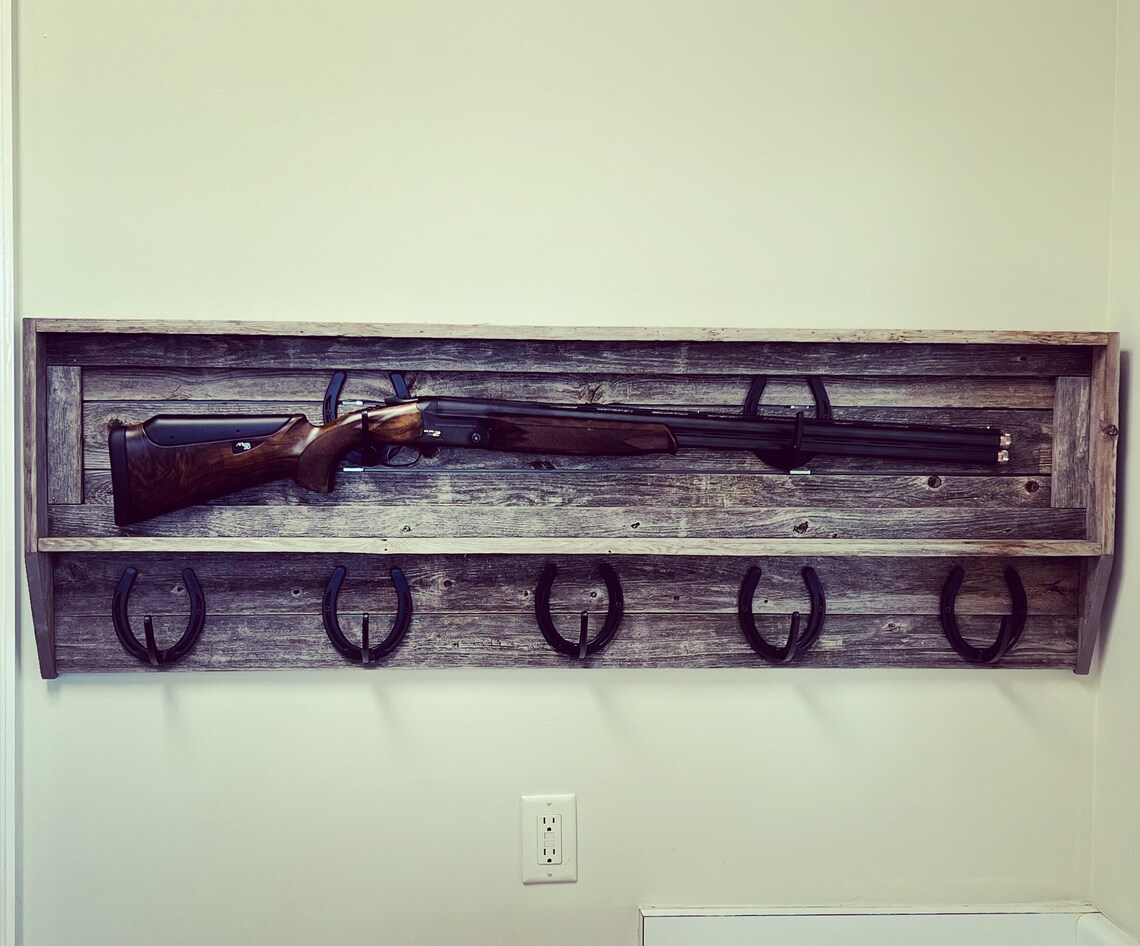 Rustic Gun Rack Coat Rack Hat Rack Reclaimed Wood - Etsy