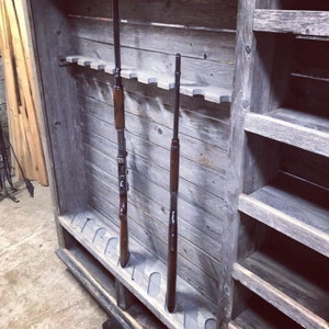 Rustic Reclaimed Gun Rack Display, Primitive Gun Rack Display Cabinet ...