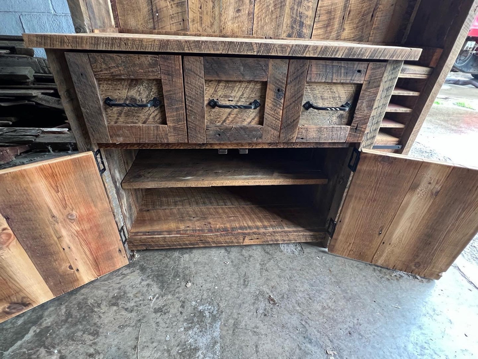 Reclaimed Rustic Barnwood Cabinet, Reclaimed Primitive Farmhouse Vanity ...