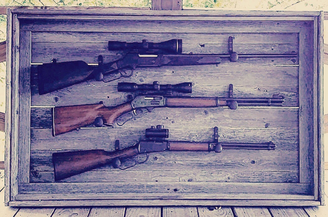 Rustic Triple Gun Rack Reclaimed Wood Gun Rack Railroad - Etsy