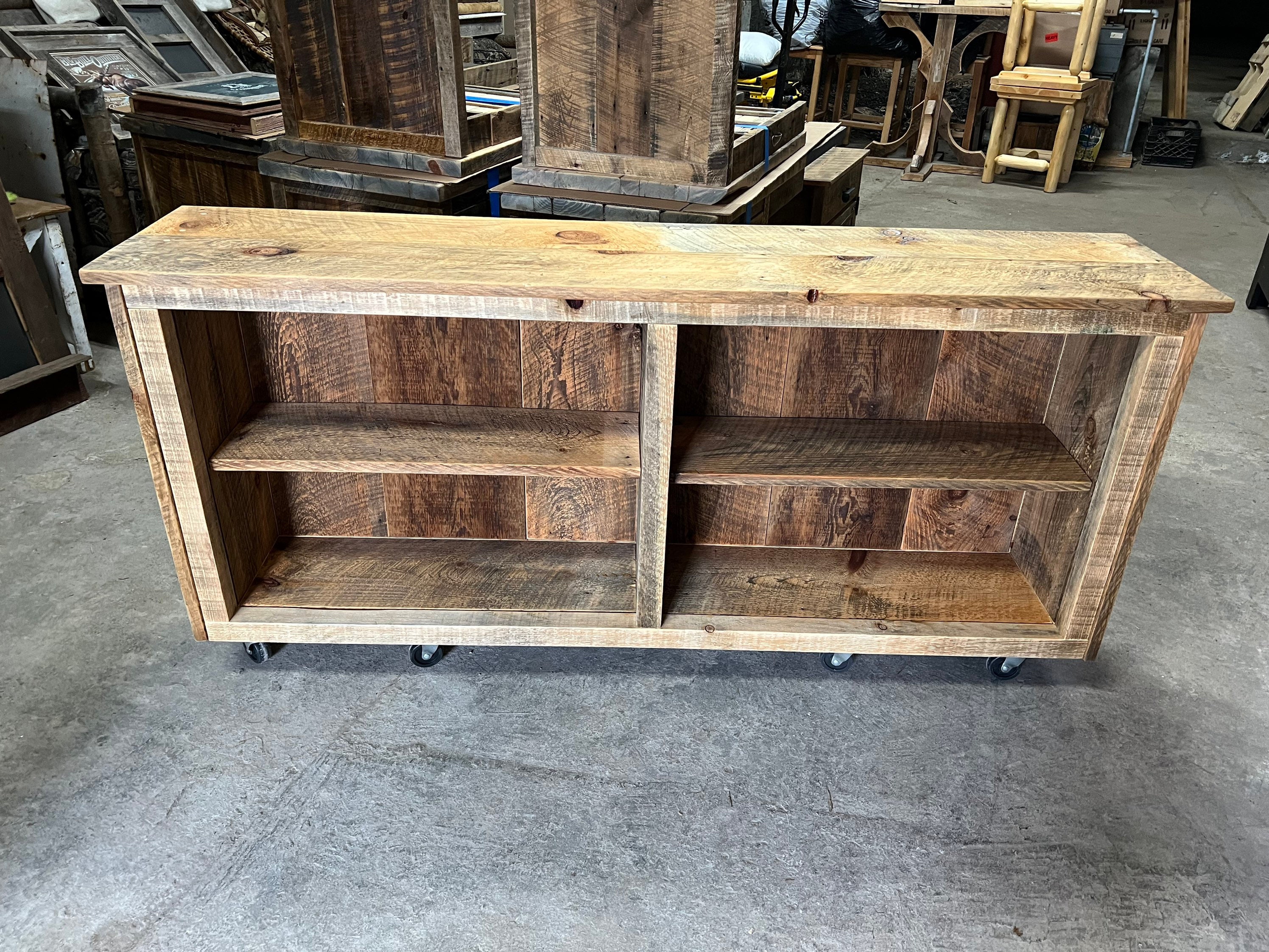 Reclaimed Rustic Barnwood Bookshelf, Reclaimed Primitive Farmhouse ...