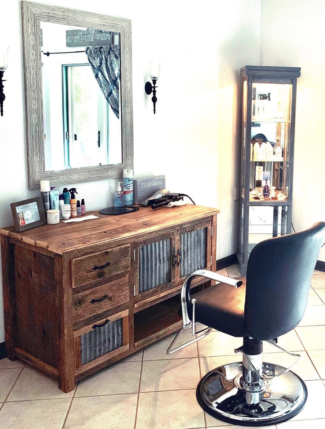 Reclaimed Rustic Barnwood Work Stationary, Reclaimed Barnwood Office ...