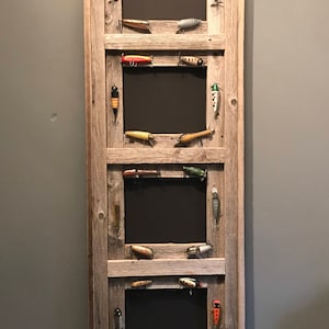 Rustic Lure Frame, Handmade Fish Lure, Folk Art Fish Lure, Rustic ...