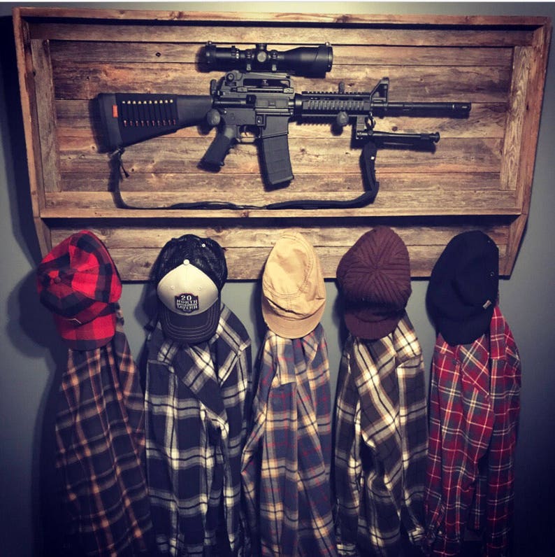 Rustic Gun Rack Coat Rack Hat Rack Reclaimed Wood Railroad - Etsy