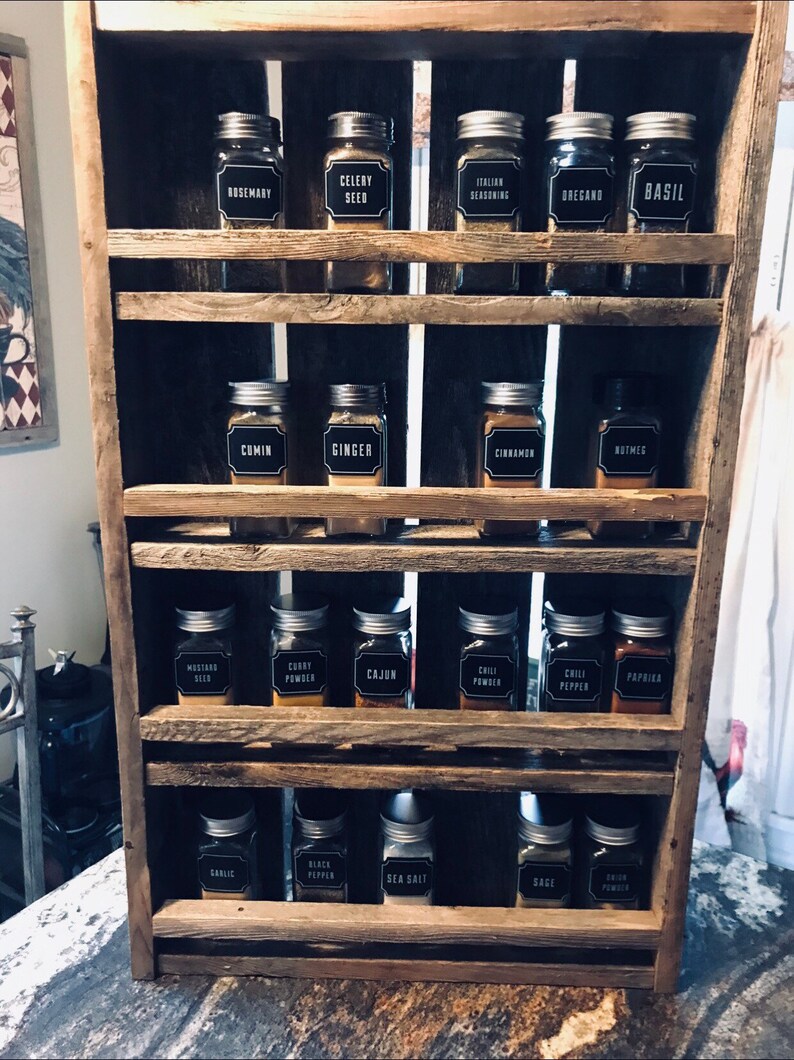 Rustic Mason Jar Spice Rack Display Spice Rack Mason Jars | Etsy