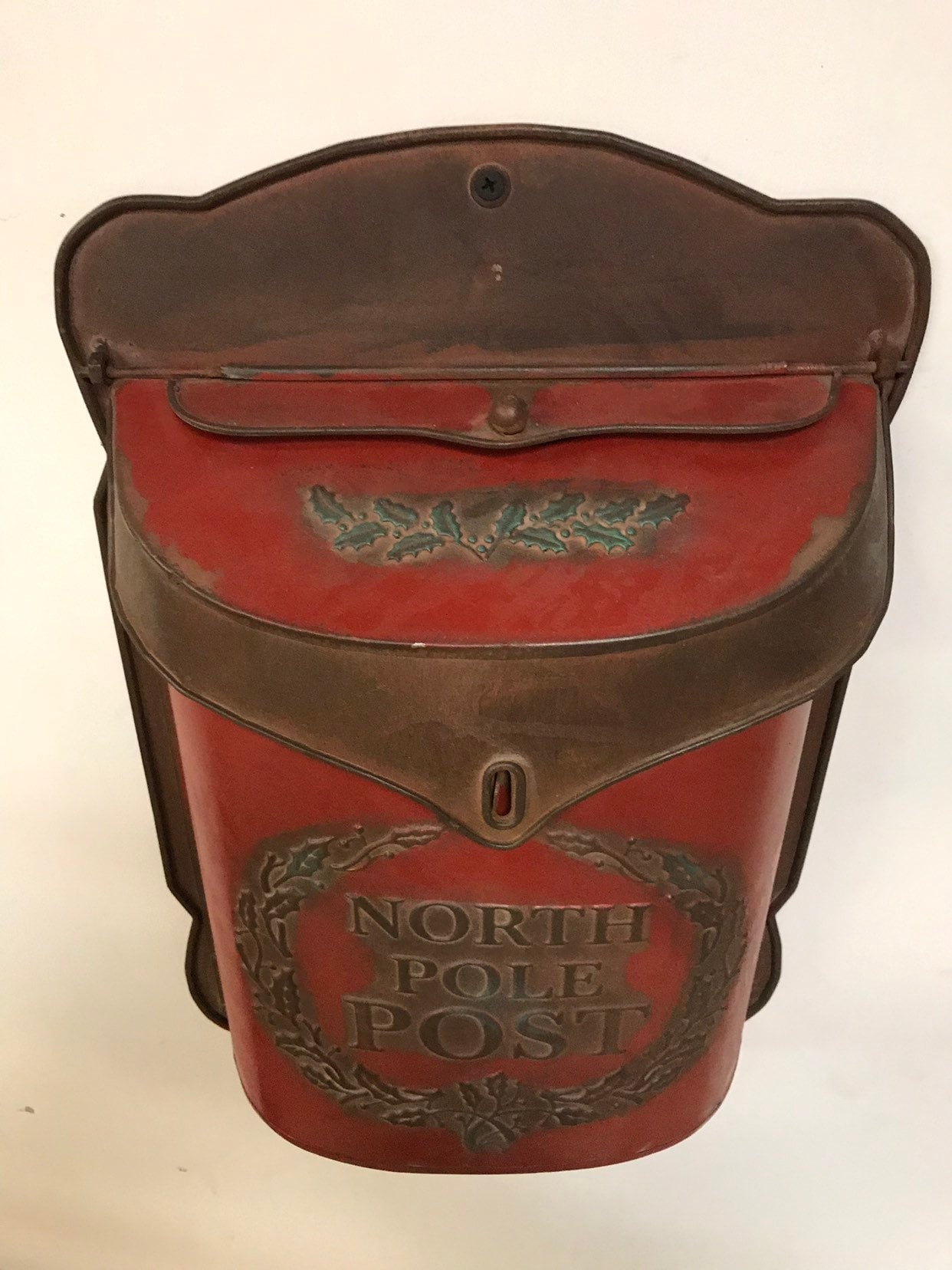 North Pole Post Box Rustic Display Mailbox Tin Display | Etsy