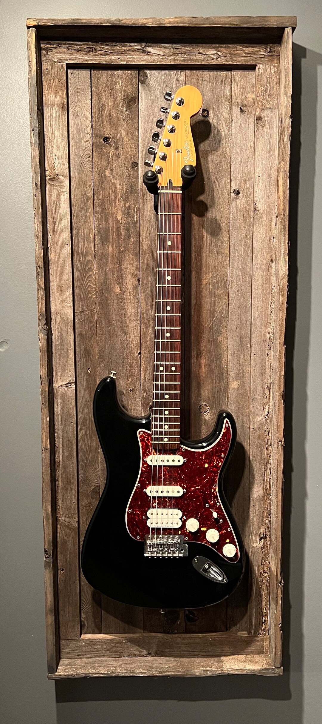 Rustic Guitar Shadow Box Display, Reclaimed Wood Guitar Display ...
