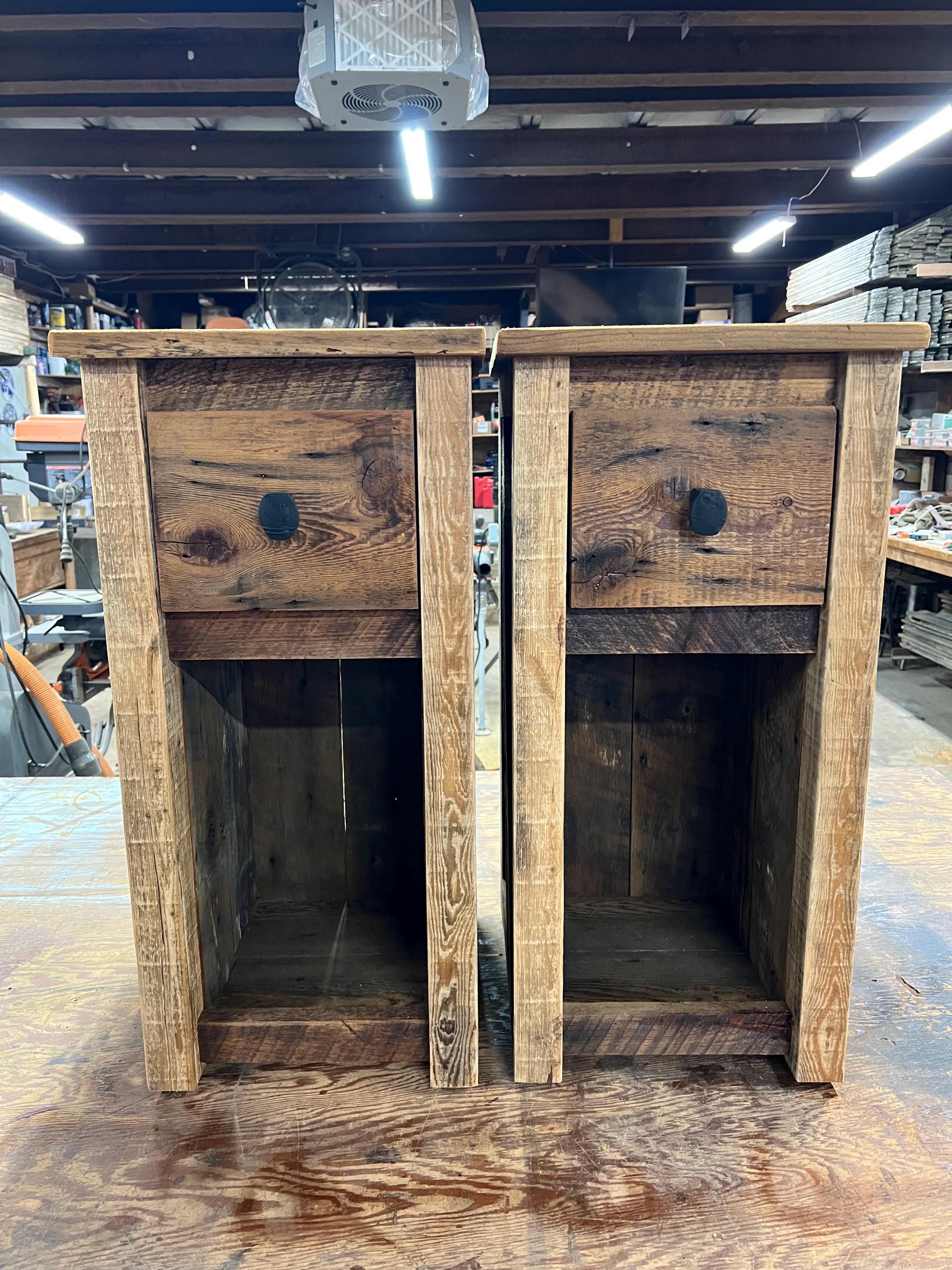 Reclaimed Barnwood Nightstand, Rustic Bedside Table With Drawer - Etsy
