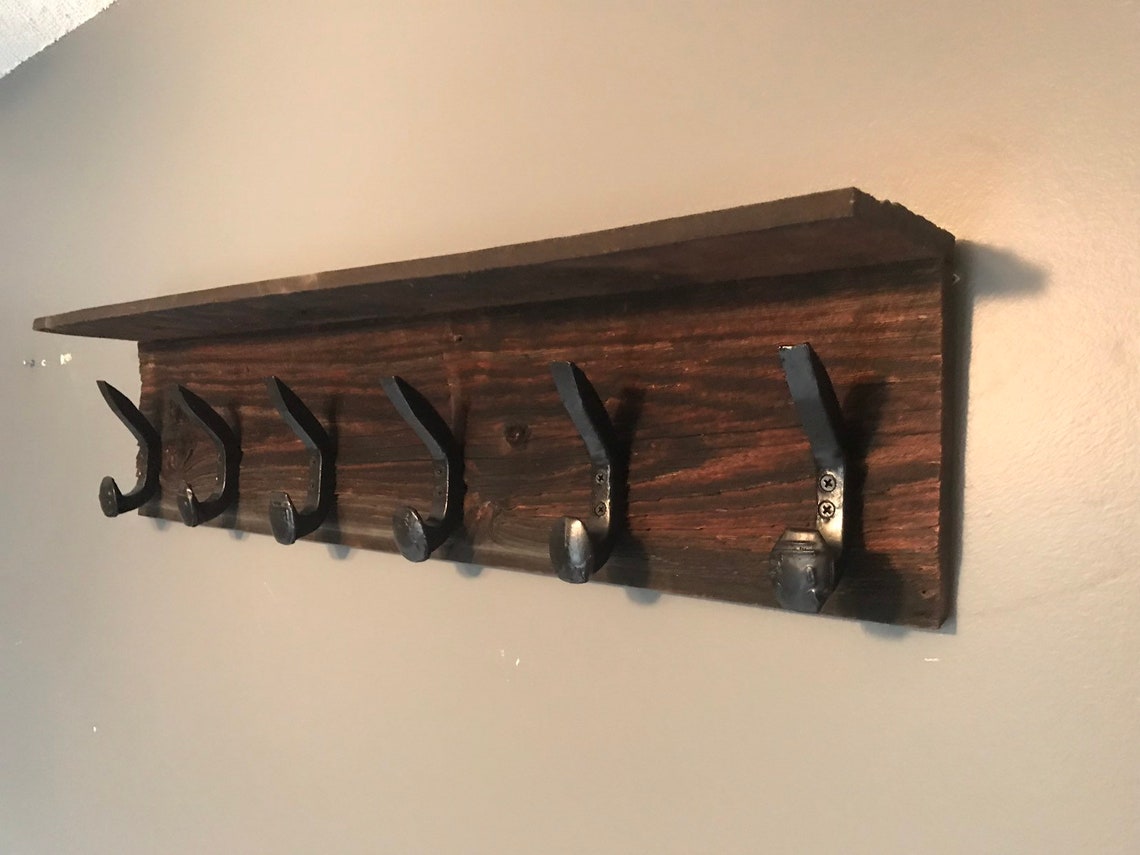 Railroad Spike Coat Rack Reclaimed Barnwood Coat Rack Rustic - Etsy