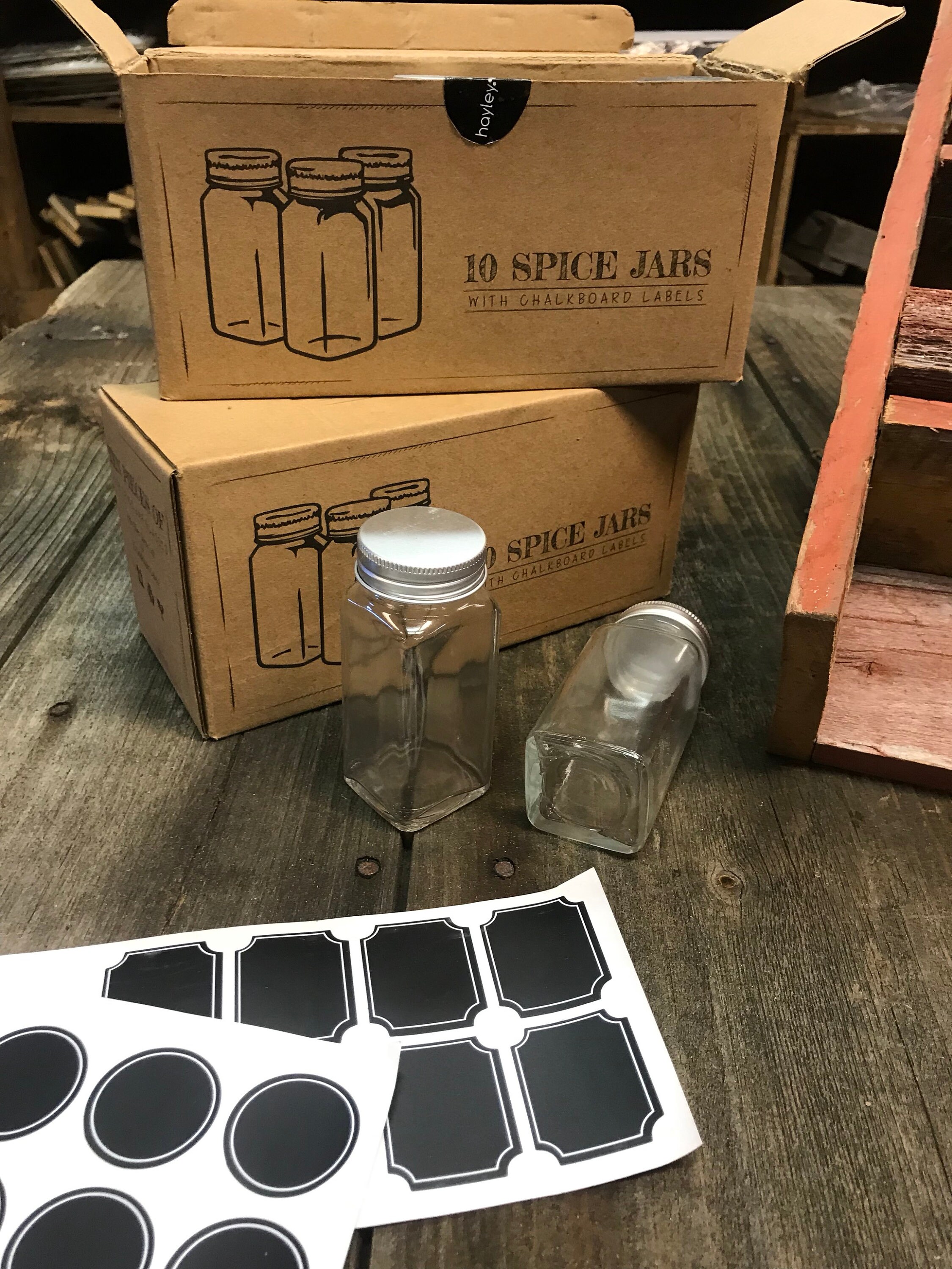 Rustic Mason Jar Spice Rack Display, Spice Rack, Mason Jars, Kitchen ...