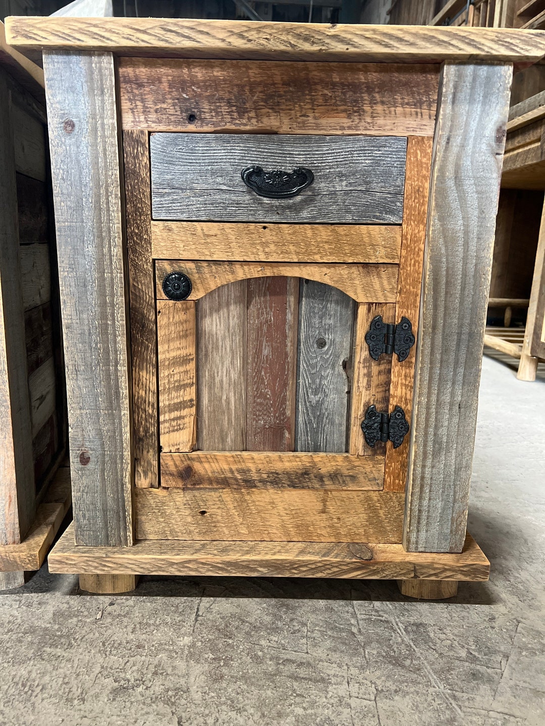 Reclaimed Barnwood Nightstand, Rustic Bedside Table, Bedroom Furniture ...