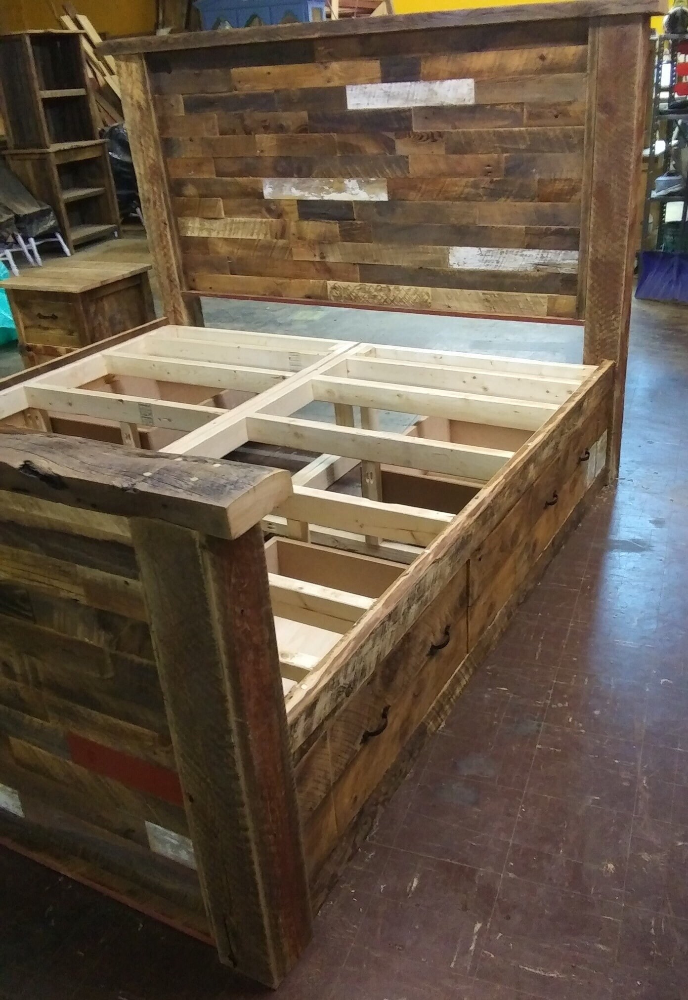 Reclaimed Rustic Barnwood Storage Bed Reclaimed Rustic - Etsy