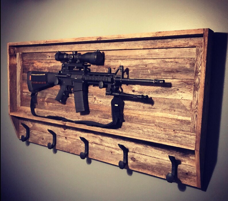 Rustic Gun Rack Coat Rack Hat Rack Reclaimed Wood Railroad - Etsy