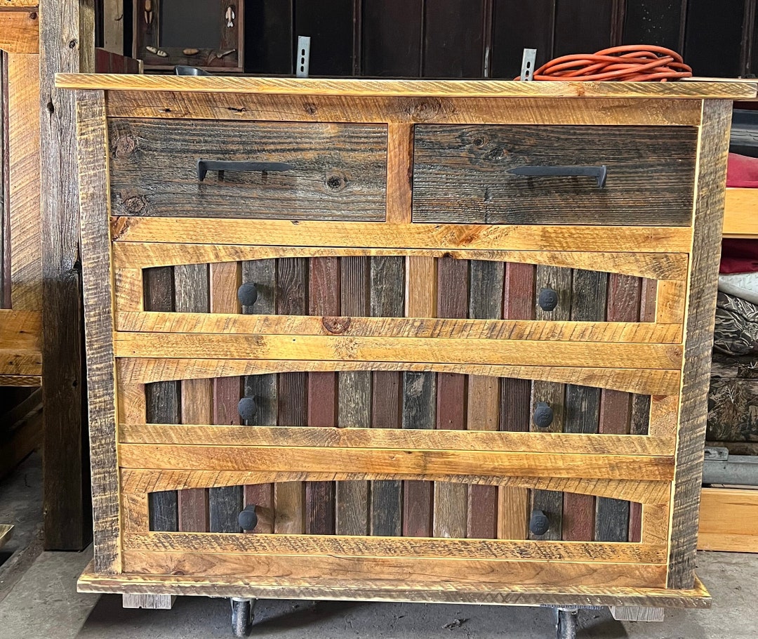 Reclaimed Rustic Barnwood Dresser, Reclaimed Distressed Rustic Barnwood ...