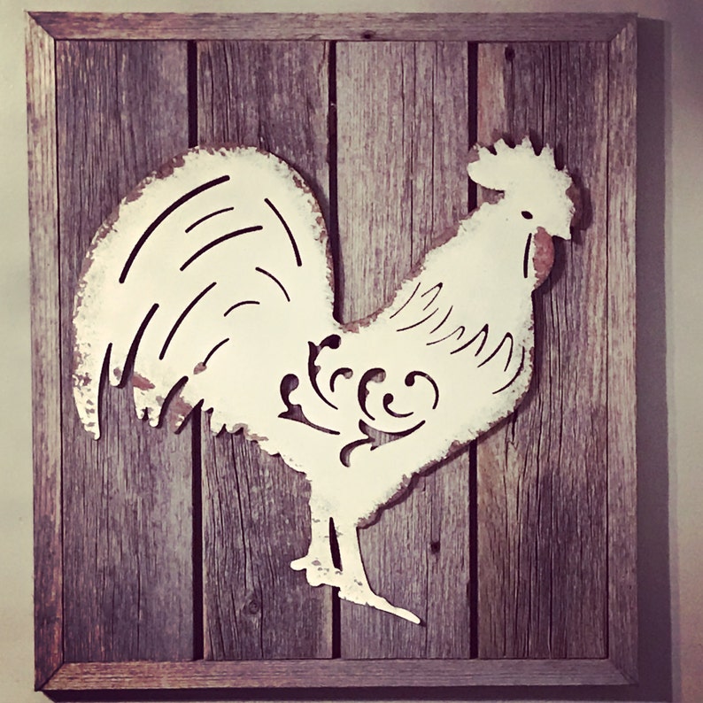 Rooster Decor Tin Rooster Rustic Decor Rooster - Etsy