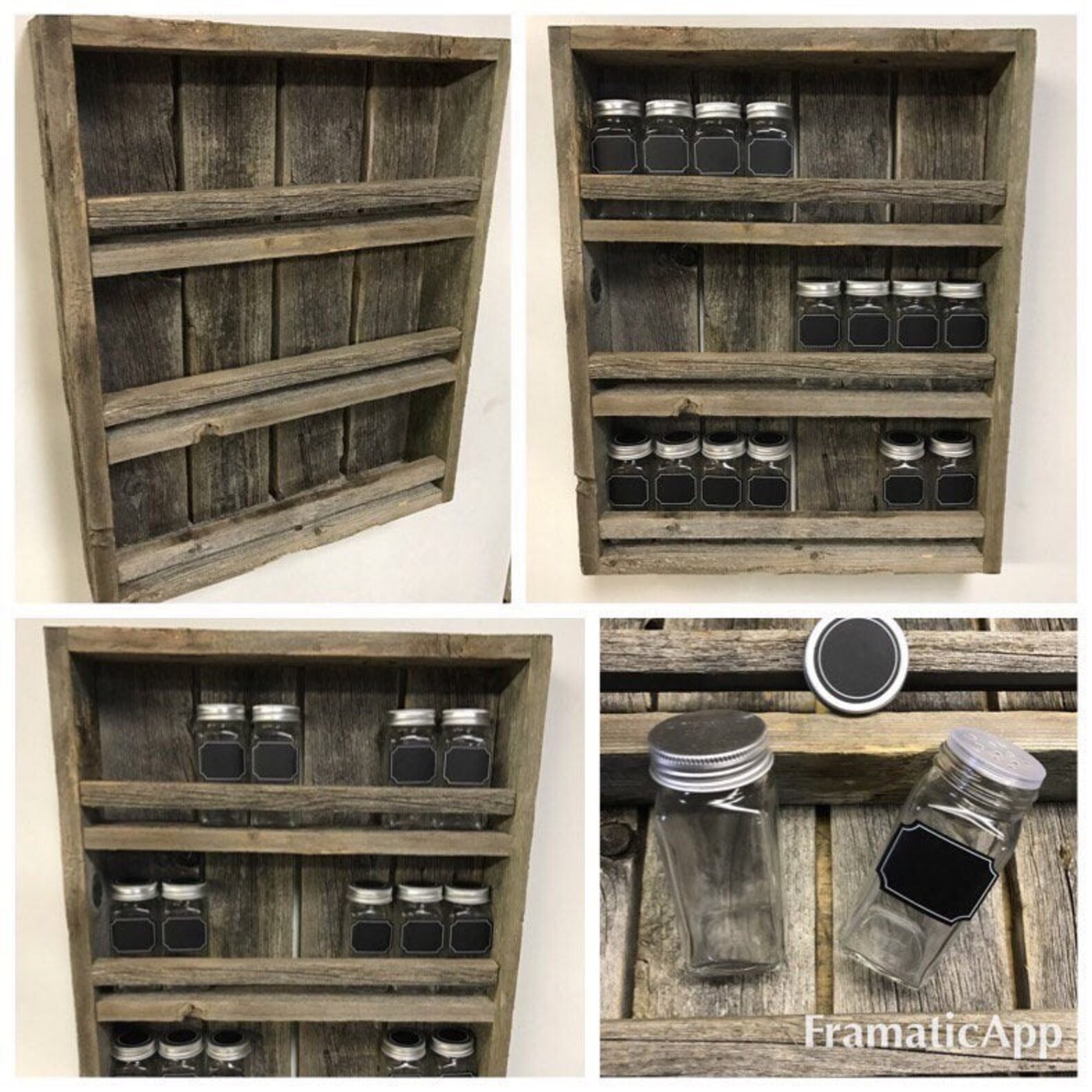 Rustic Mason Jar Spice Rack Display Spice Rack Mason Jars | Etsy